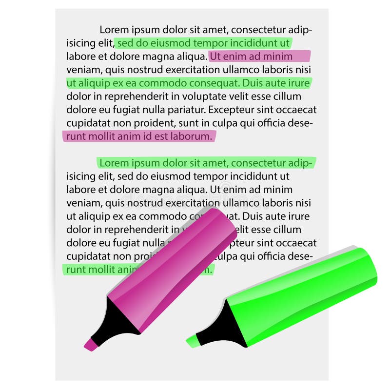 Two markers on paper sheet stock vector. Illustration of marker - 29738283