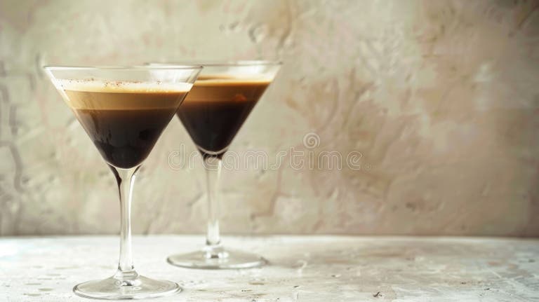 Two Martinis in Martini Glasses on a Table Stock Photo - Image of drink ...
