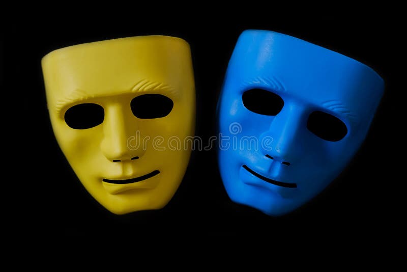Two masks on black stock photo. Image of ensconce, cover - 100582704
