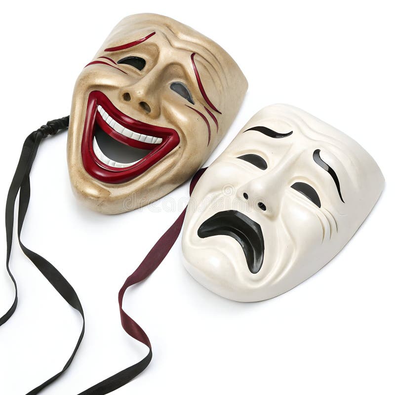 Two Masks with Different Expressions Stock Illustration - Illustration ...