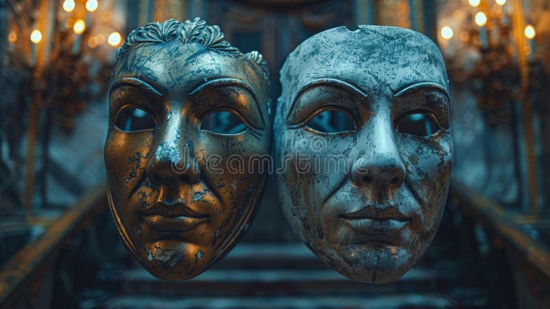Two Masks Sitting Together stock photo. Image of display - 315802426
