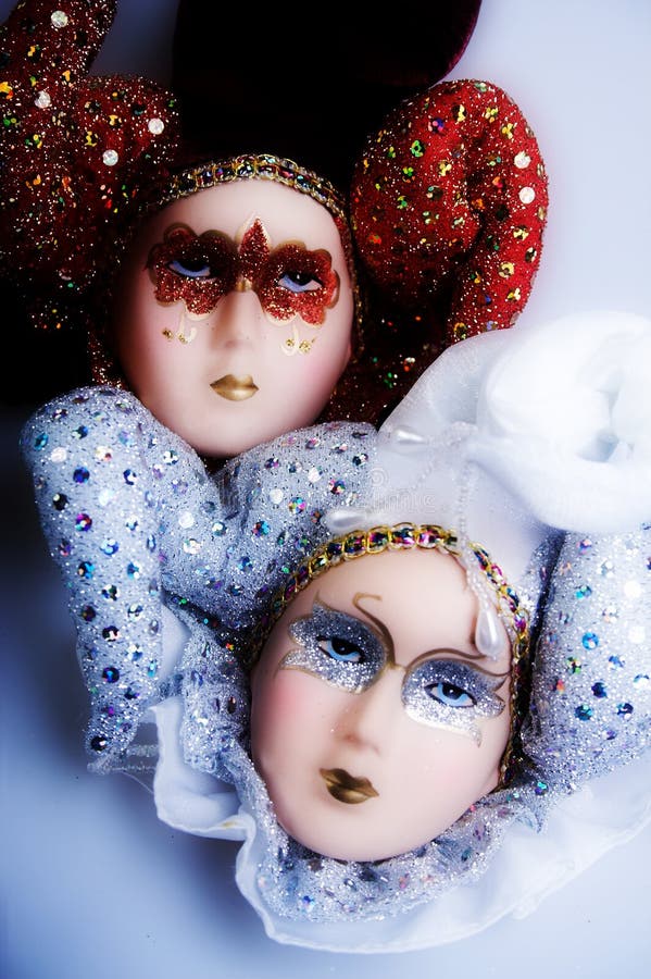 Two Masks on a White Background Stock Photo - Image of ornate, fantasy ...