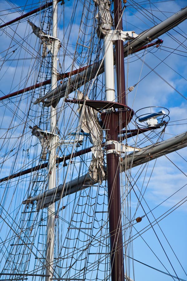 Two Masts with Rigging of Big Sailing Vessels Stock Image - Image of ...