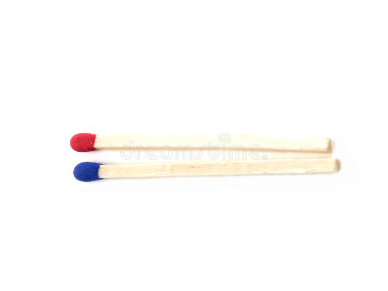 Two Match Sticks stock photo. Image of burning, blue - 58617536