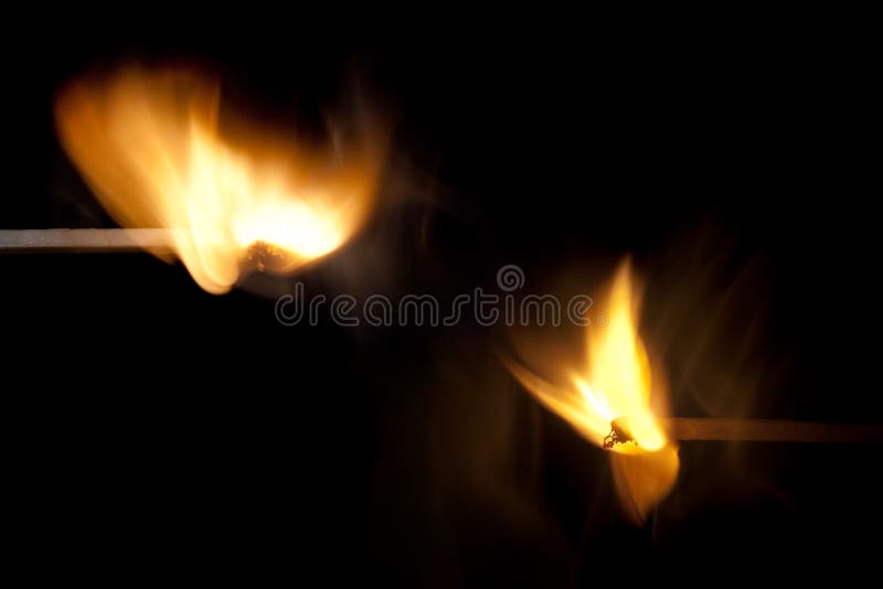 Two matches burning stock image. Image of matchstick - 11691901