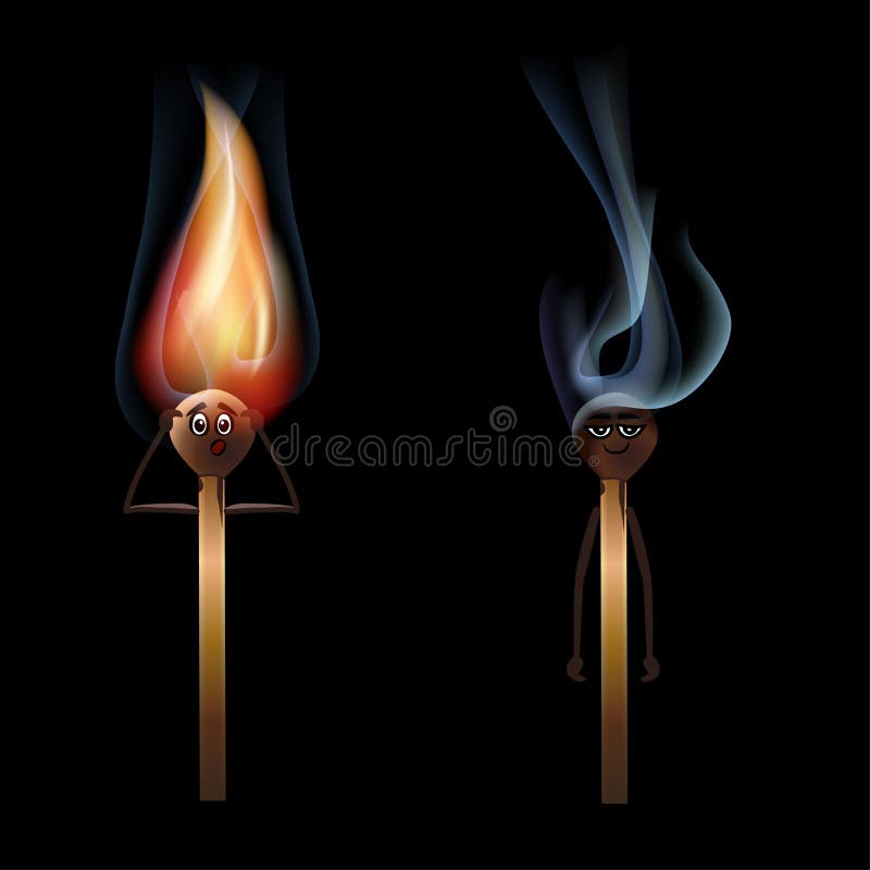 Two matches emotions stock vector. Illustration of closeup - 70873181