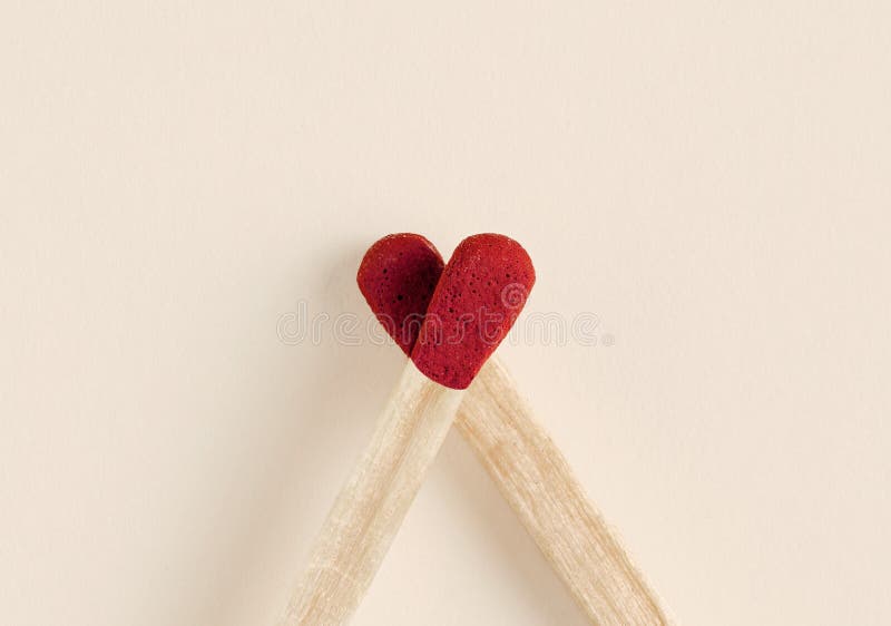 Two Matches Forming a Heart Shape are Creating Love and Affection Stock ...