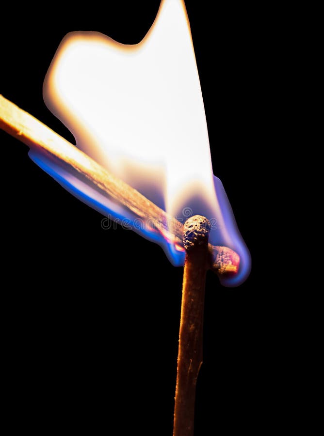 Two matchsticks on fire stock photo. Image of text, yellow - 260517624