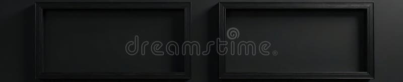 Two Matte Black Frames Against a Black Backdrop , Surface, Studio Shot ...