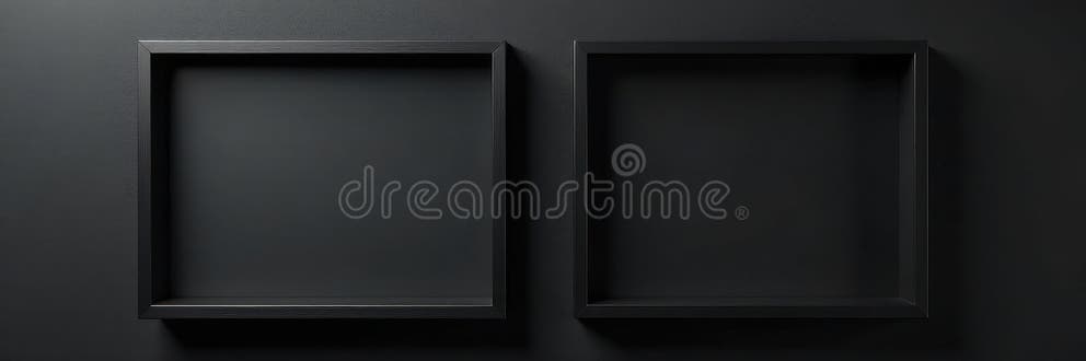 Two Matte Black Frames Against a Stark Black Backdrop , Background ...
