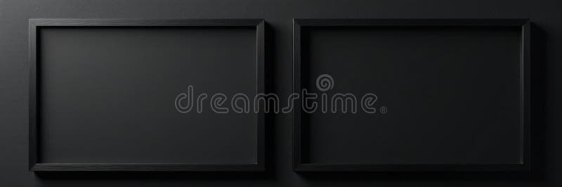 Two Matte Black Frames Against a Stark Black Backdrop , Modern, Texture ...