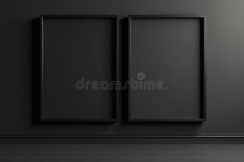 Two Matte Black Frames on a Black Backdrop Minimalist, Elegant, Gallery ...