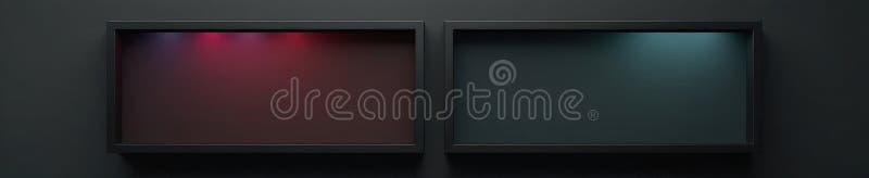 Two Matte Black Frames, Minimalist, on Black Backdrop, Silhouette ...