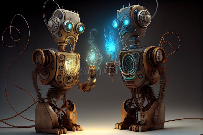 Two Mechanical Beings, Each Tuned To a Different Frequency and ...