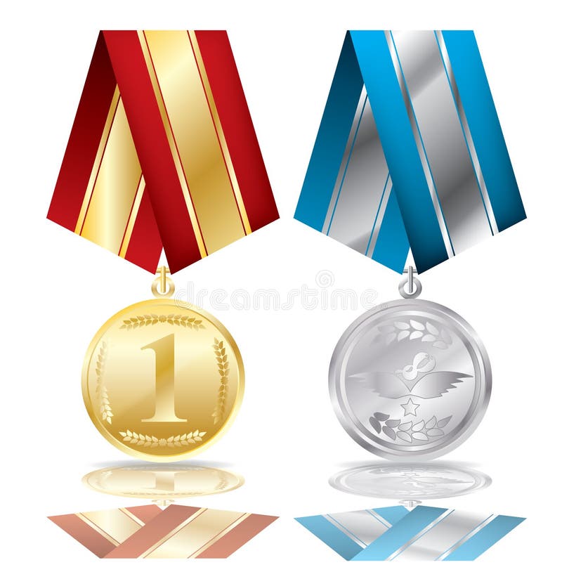 Two medals,vector stock vector. Illustration of reflection - 17031204