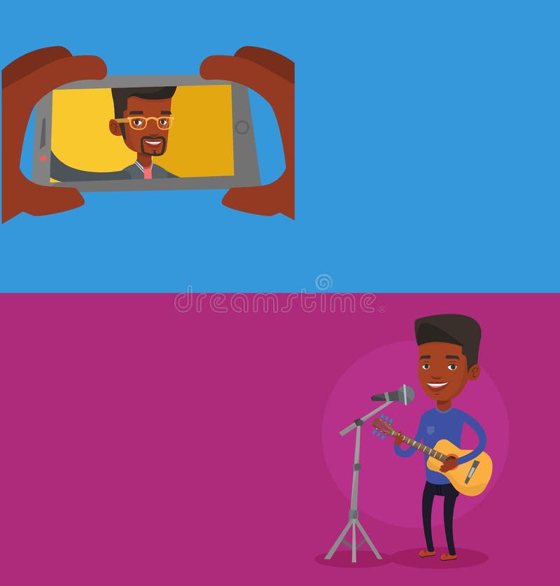 Two Media Banners with Space for Text. Stock Vector - Illustration of ...