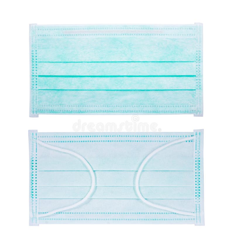 Two Side of Medical Face Mask Isolated on White Background. Protective ...
