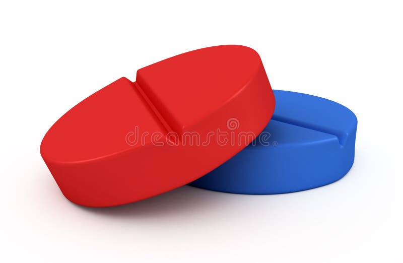 Two Medical Pills - Tablets 3d Illustration Stock Illustration ...