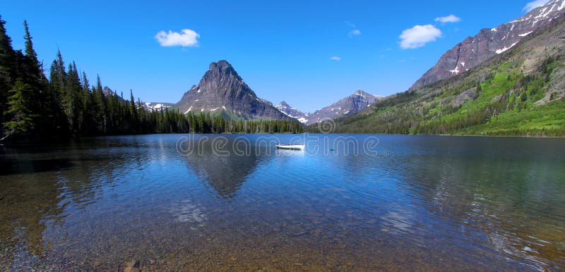 Two medicine lake stock photo. Image of snow, peak, horizontal - 17712276