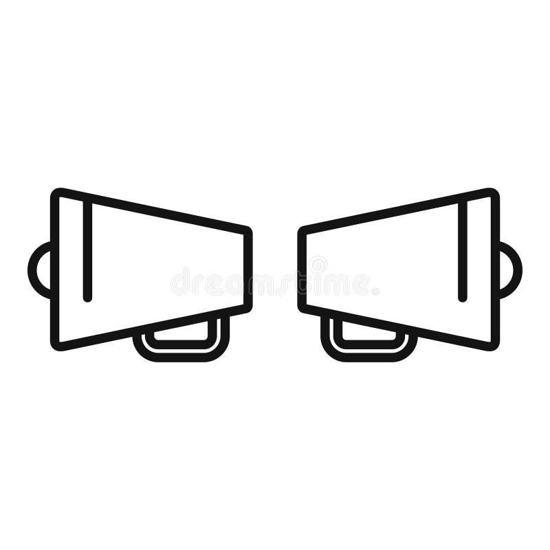 Two Megaphones Facing Each Other Communicating Information Stock Vector ...