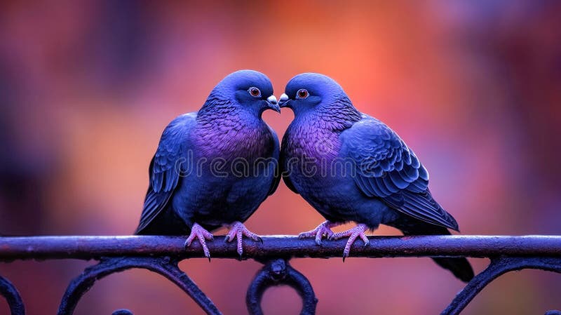 Two Melanistic Doves Perched on a Gothic Railing. Generative Ai Stock ...