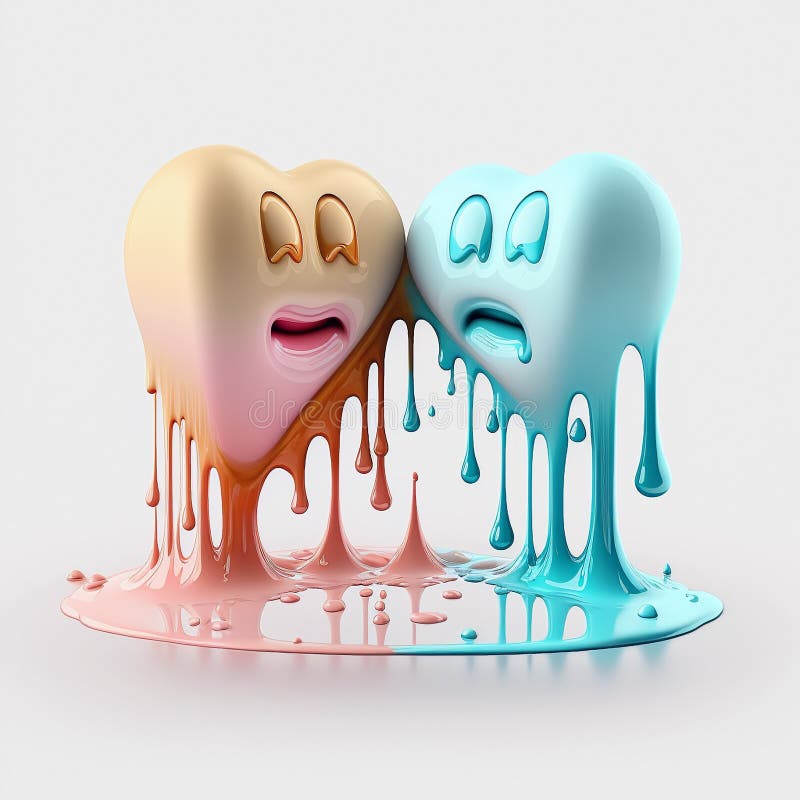 Two melted hearts on white stock illustration. Illustration of holiday ...