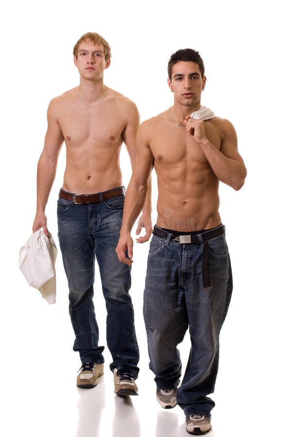 Two Men stock photo. Image of caucasian, studio, shirtless - 23336966