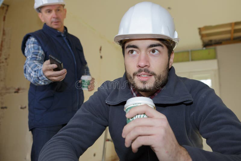 Two Men Architects or Engineers Taking Break Stock Photo - Image of ...