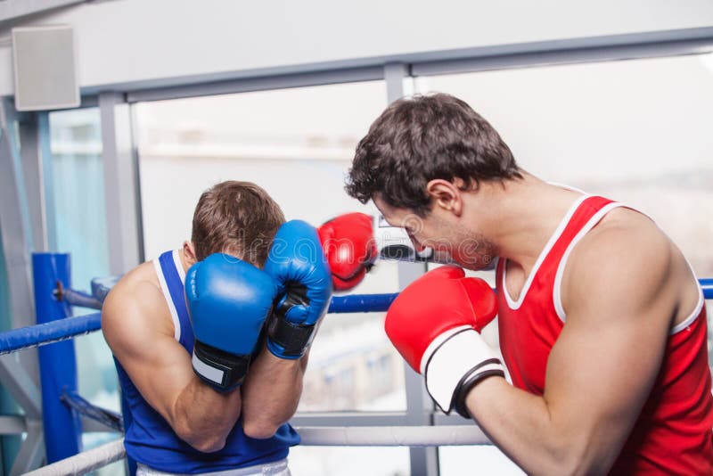 Two men boxing. stock photo. Image of muscle, power, boxing - 33128856