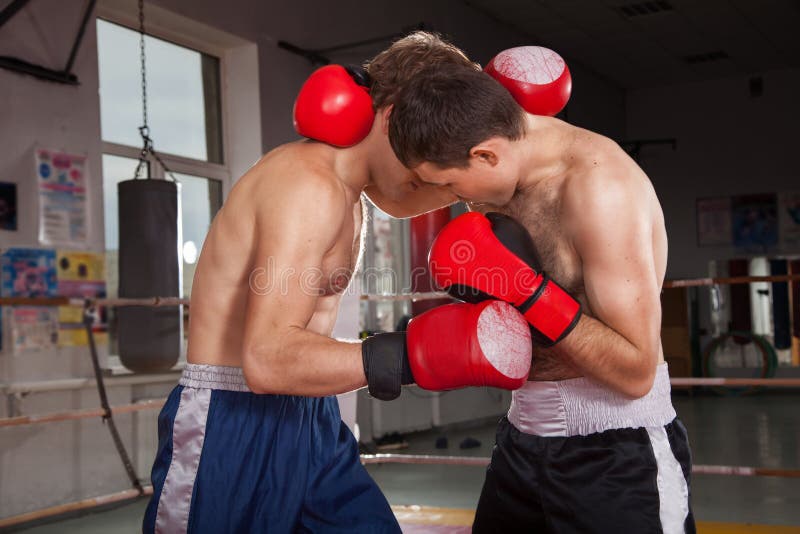 Two Men is Boxing on the Ring Stock Photo - Image of strength, human ...