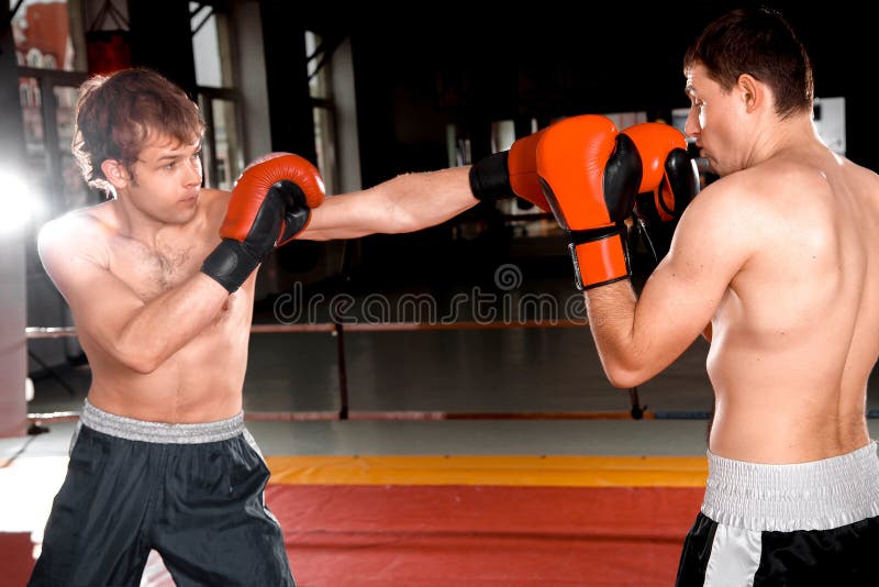 Two Men is Boxing on the Ring Stock Photo - Image of strength, human ...