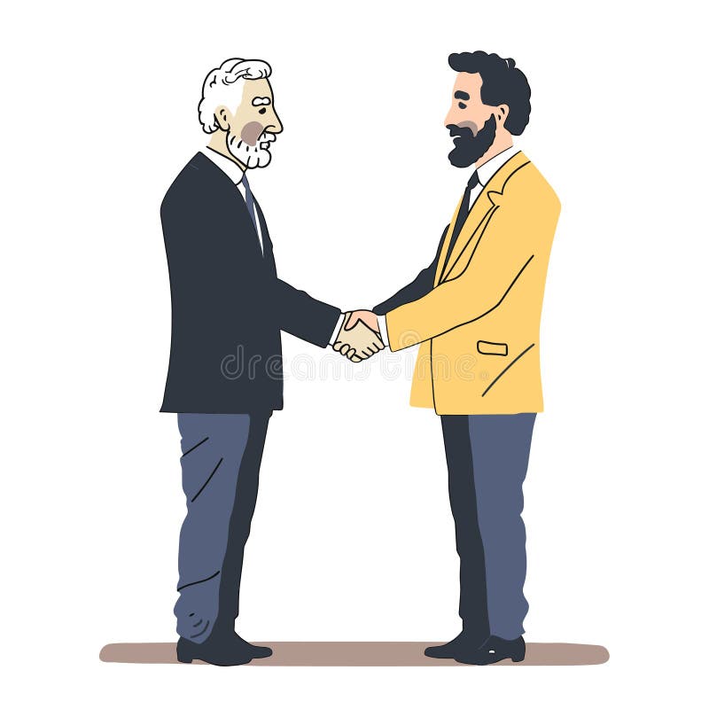 Two Men Business Handshake Agreement Partnership. Mature Businessman ... Two Men Business Handshake Agreement Partnership. Mature Businessman ...