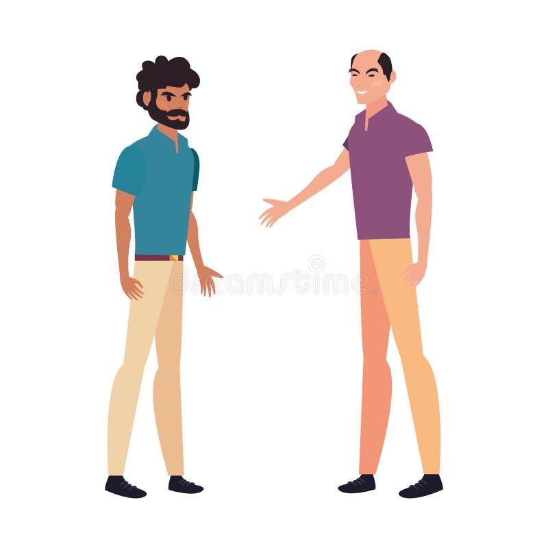 Two men characters stock illustration. Illustration of vector - 147080791