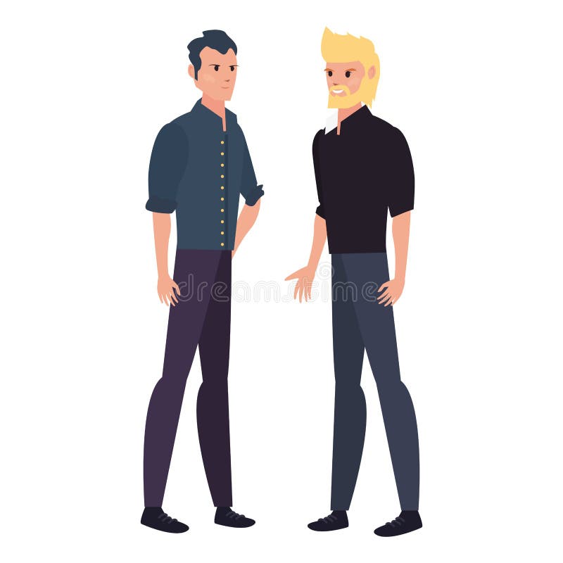 Two men characters stock illustration. Illustration of together - 147080814