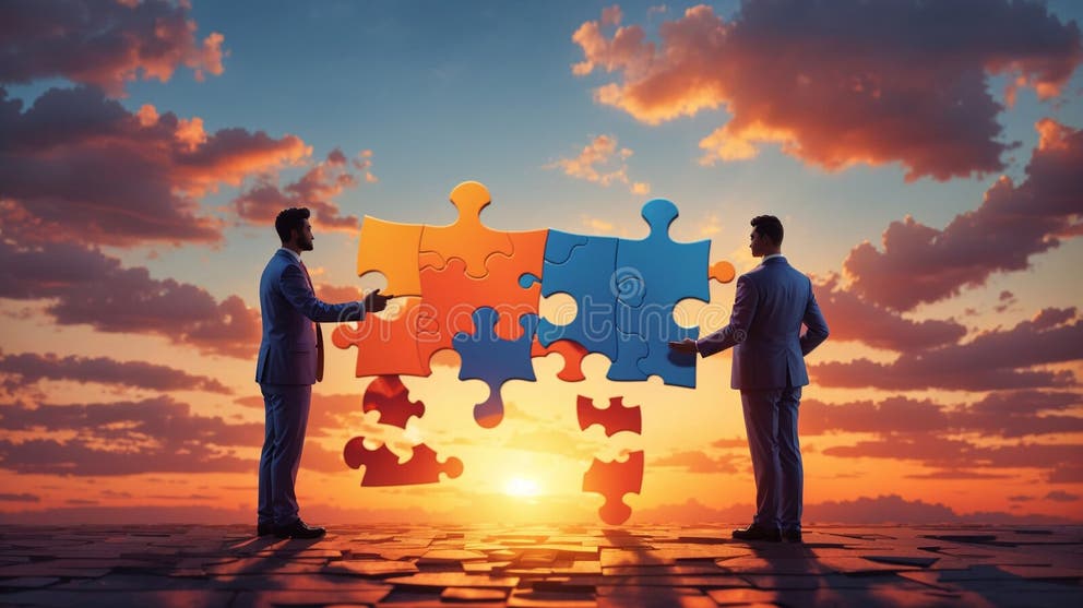 Silhouettes Concept of Business Solution, Solving a Problem. Stock ...