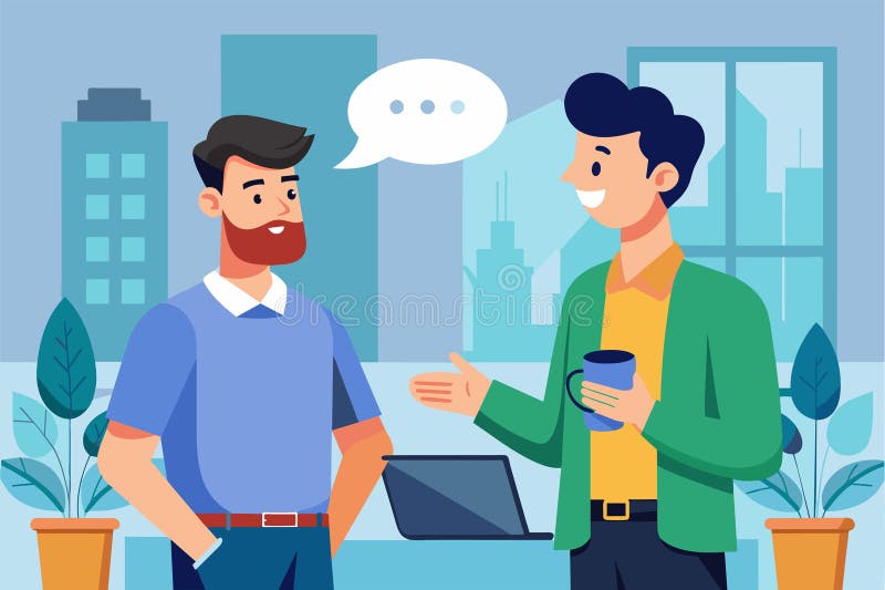 Two Men in Conversation, Standing Side by Side, Men Talking ...