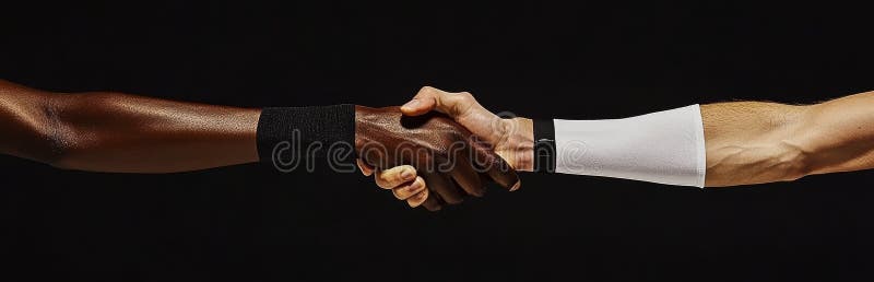 Two Men of Different Ethnicities Shake Hands, Symbolizing Unity and ...