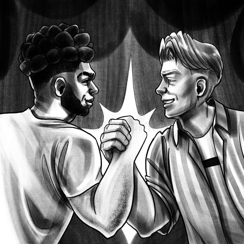 Two Men of Different Ethnicities Sharing a Powerful Handshake Stock ...