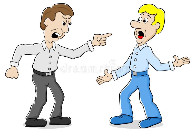 Cartoon two people arguing stock illustration. Illustration of comic ...