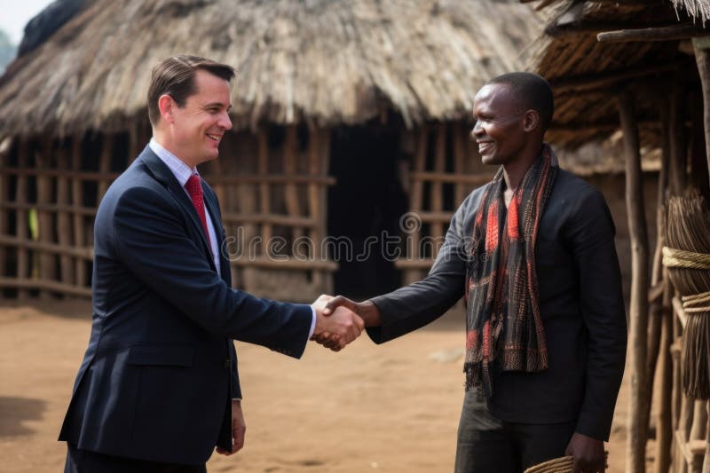 Two Men of Different Races Shake Hands. Business Handshake Stock ...