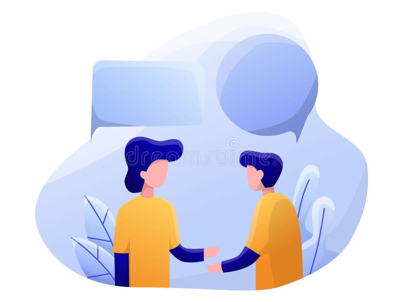 Two Businessmen Talk through Laptop Screens and Shake Hands Stock ...