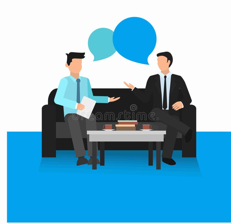 Two men discussing stock illustration. Illustration of character - 61823155