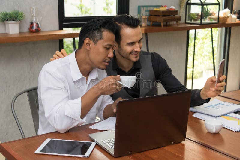 Two Men are Discussing a Job Stock Photo - Image of happiness, greeting ...
