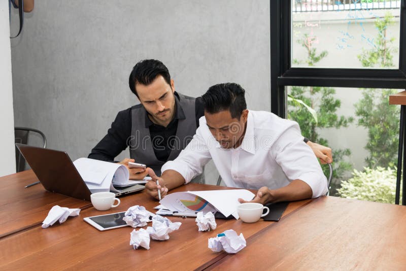 Two Men are Discussing a Job Stock Image - Image of office, confident ...