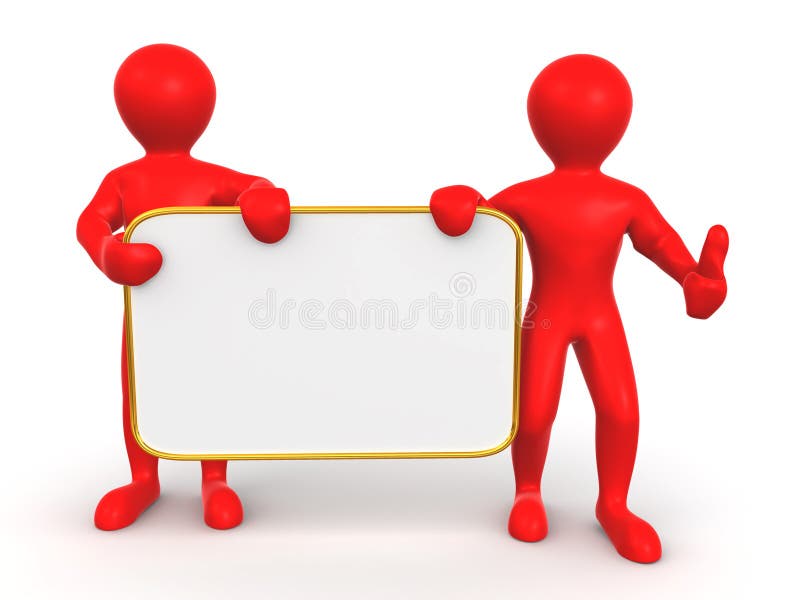 Two men with empty board stock illustration. Illustration of isolated ...