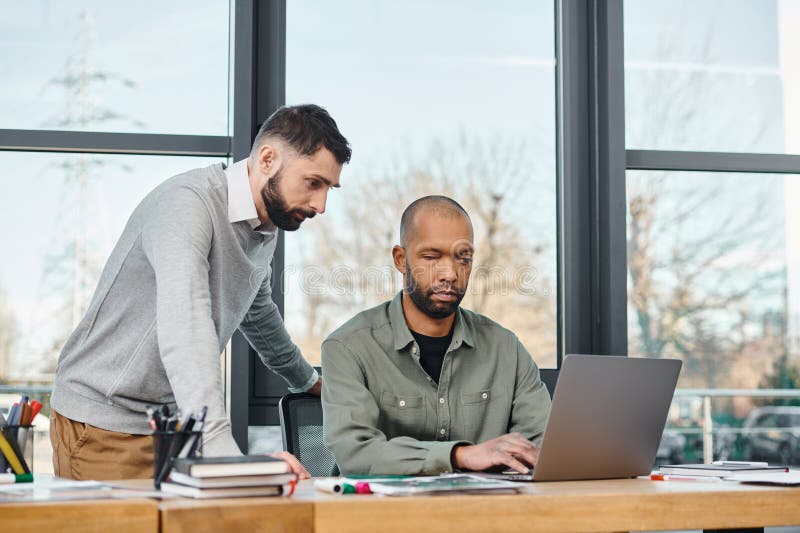 Two Men Engaged in Collaborative Work Stock Photo - Image of workplace ...