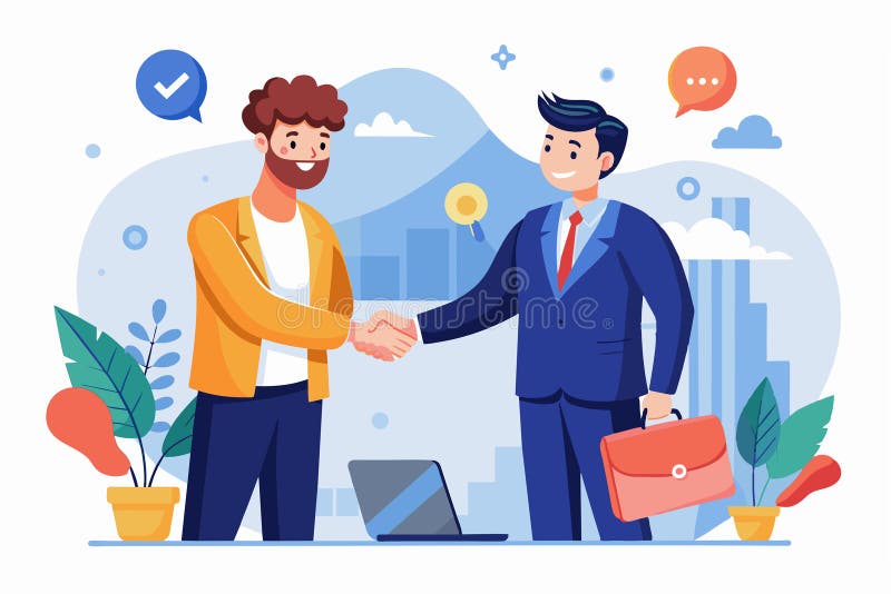 Two Men Engaging in a Handshake, Exemplifying Teamwork and Achievement ...