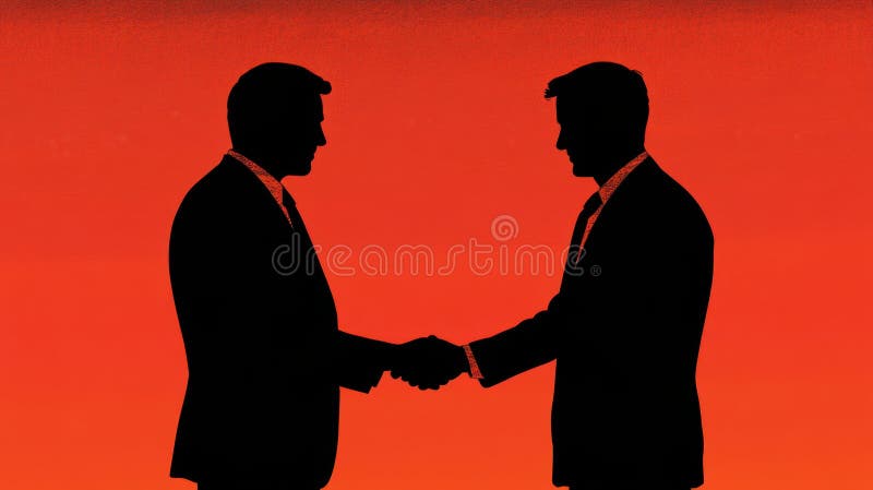 Two Men Exchanging Handshake in Business Scene Stock Illustration ...