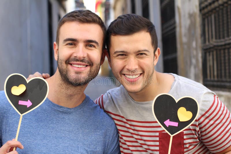 Two men falling in love stock image. Image of heart - 186403819