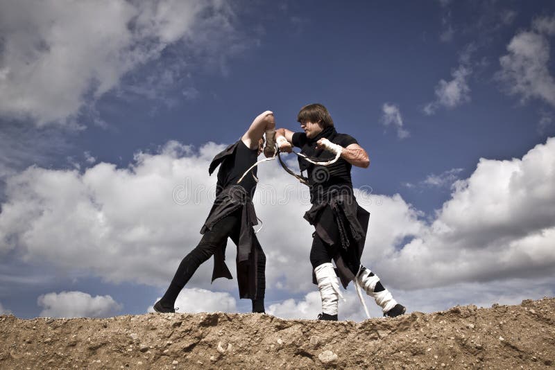 Two men are fighting stock photo. Image of fighting, duel - 81344662